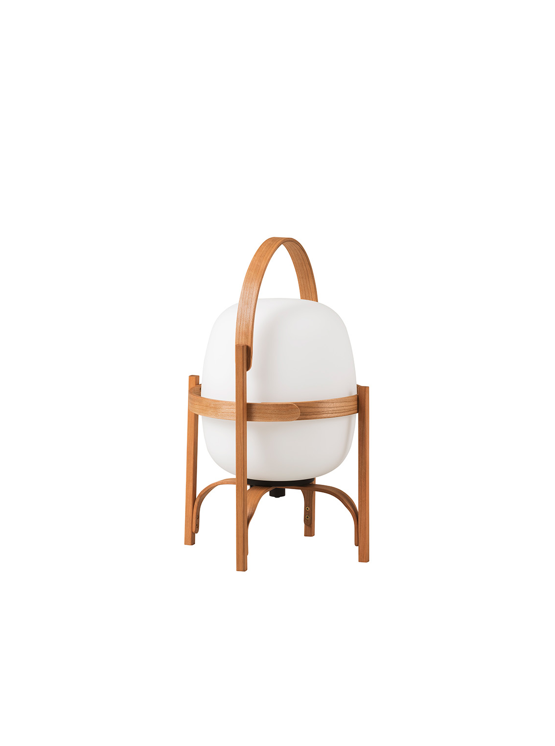 Cestita Bateria Portable Lamp, White Opal Glass Lampshade – Wool