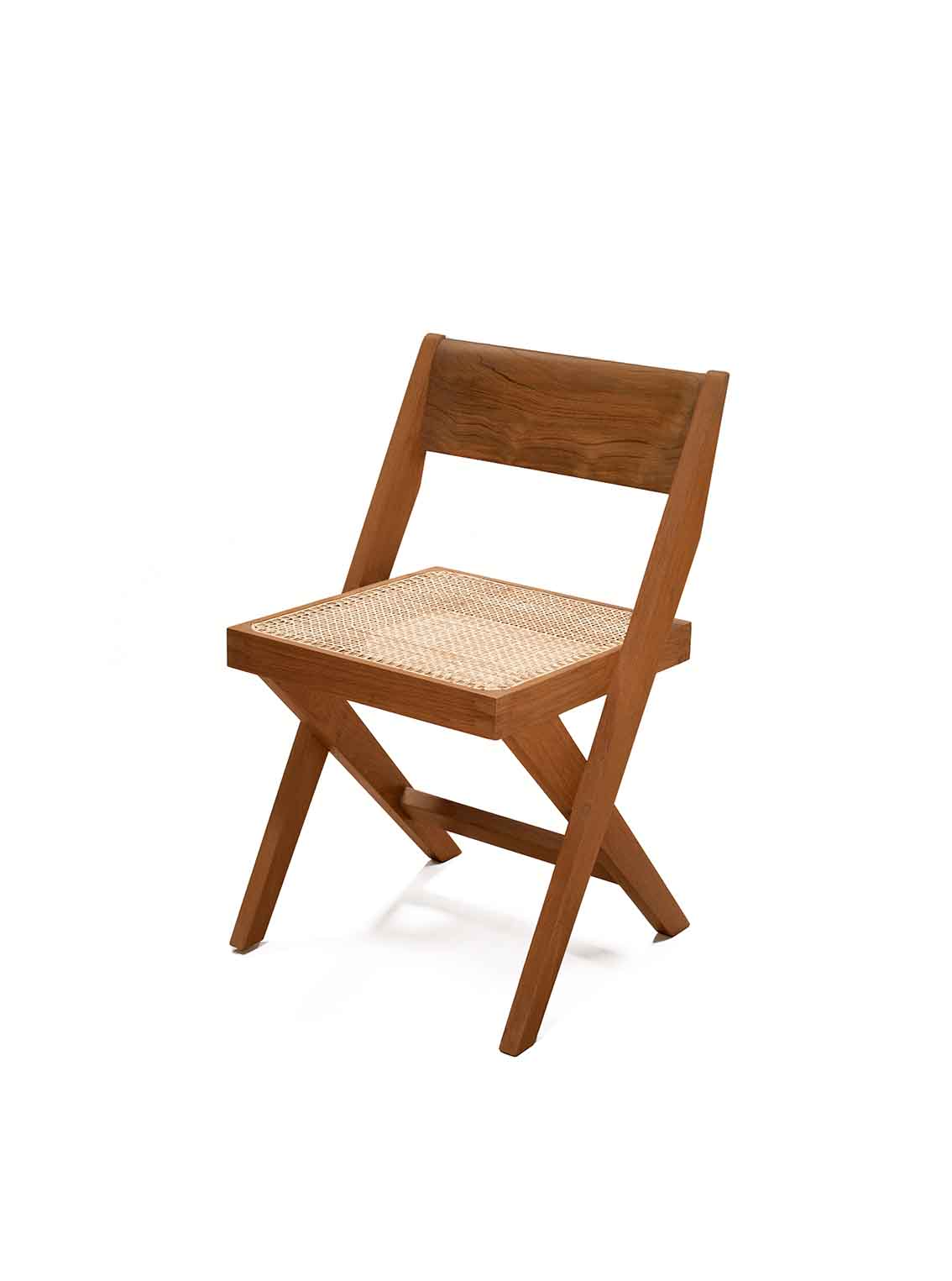 Library Chair, Natural Teak / Dark Stained Teak – Wool