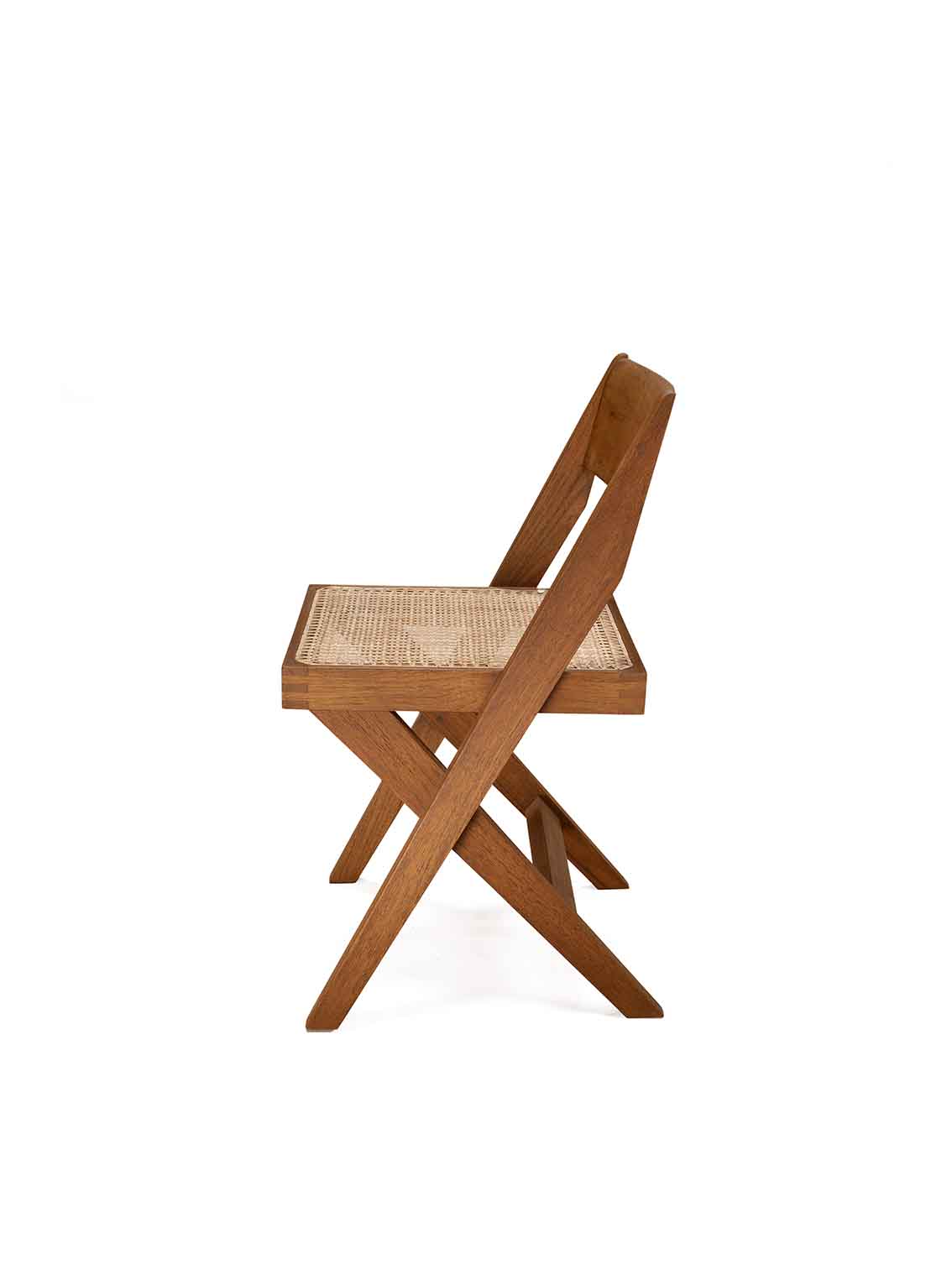 Library Chair, Natural Teak / Dark Stained Teak – Wool