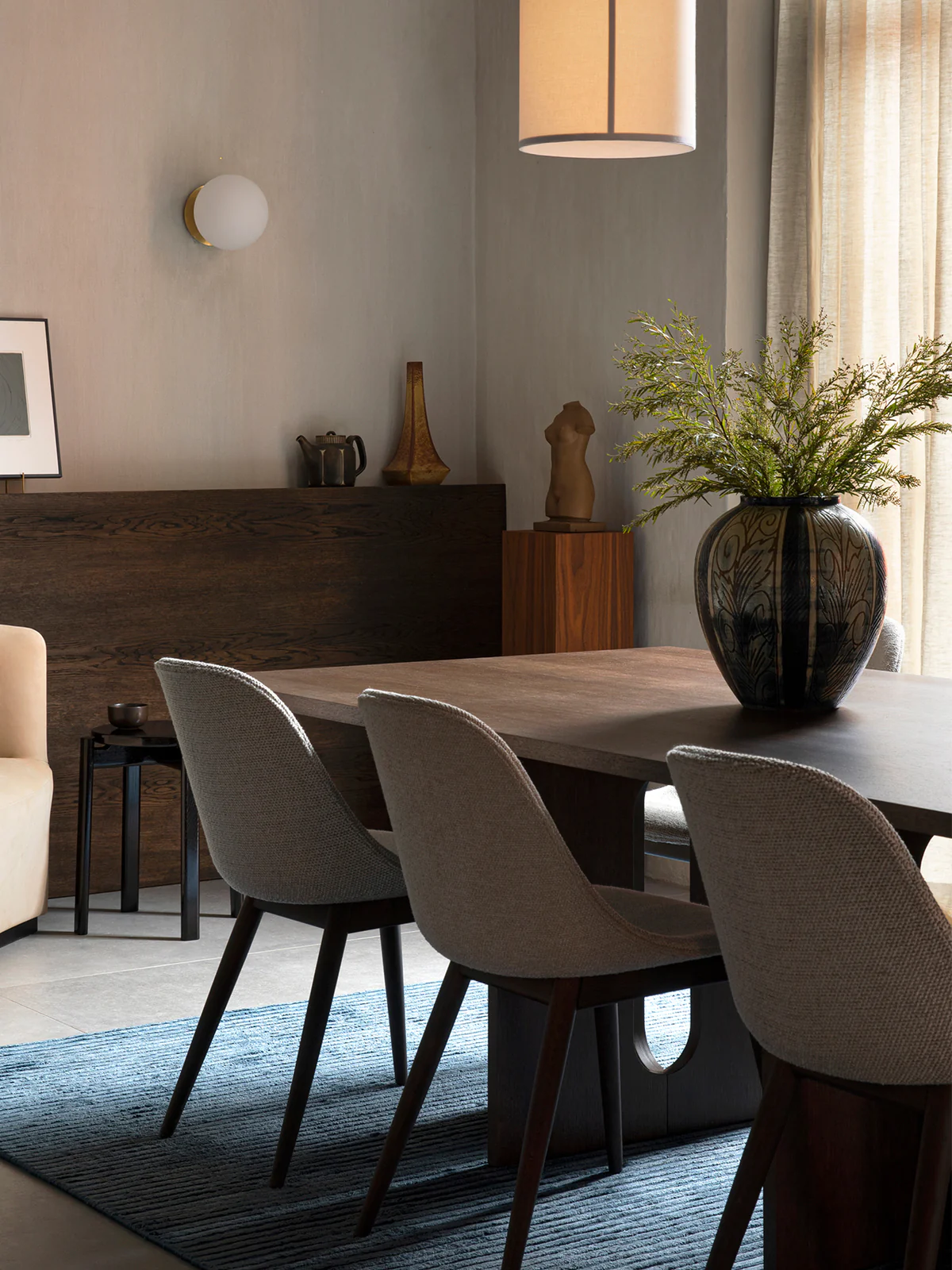 Harbour Side Dining Chair, Dark Stained Oak Base, Dakar 0311 – Wool