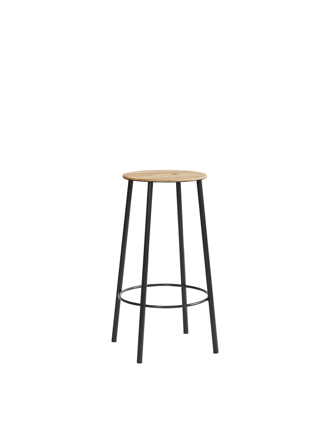Adam Stool R031 H65, Oak / Black – Wool