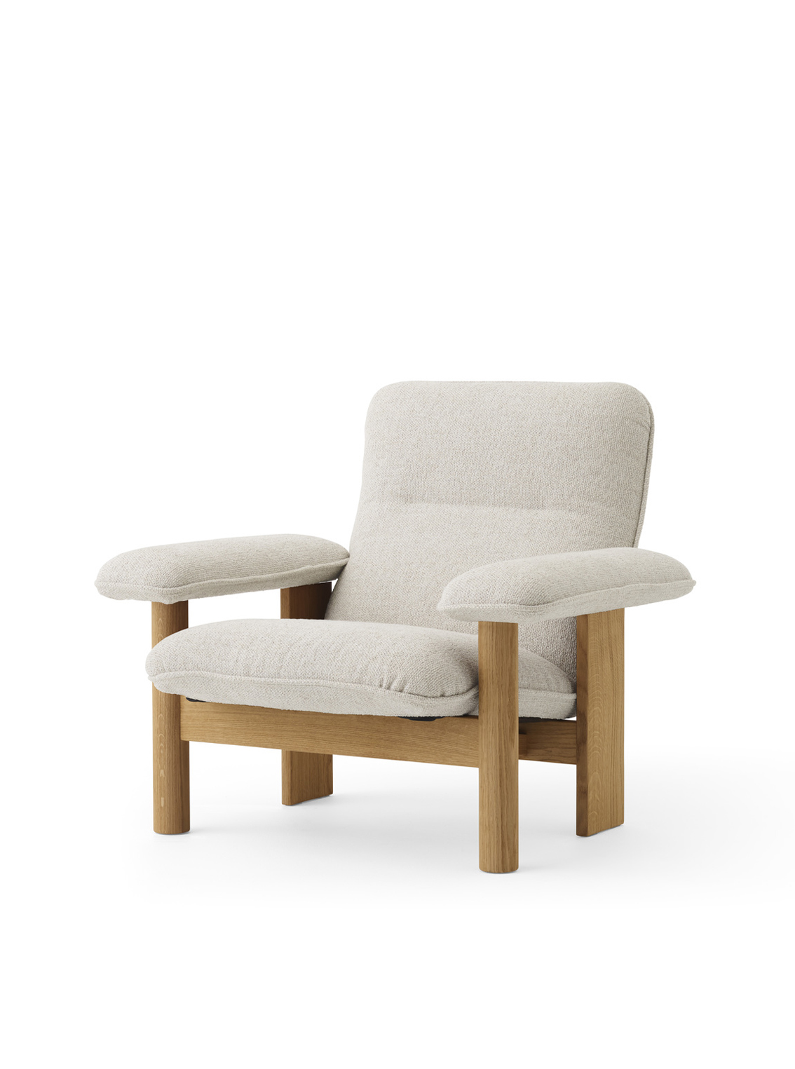 Brasilia Lounge Chair, Natural Oak Base, Moss 011 – Wool