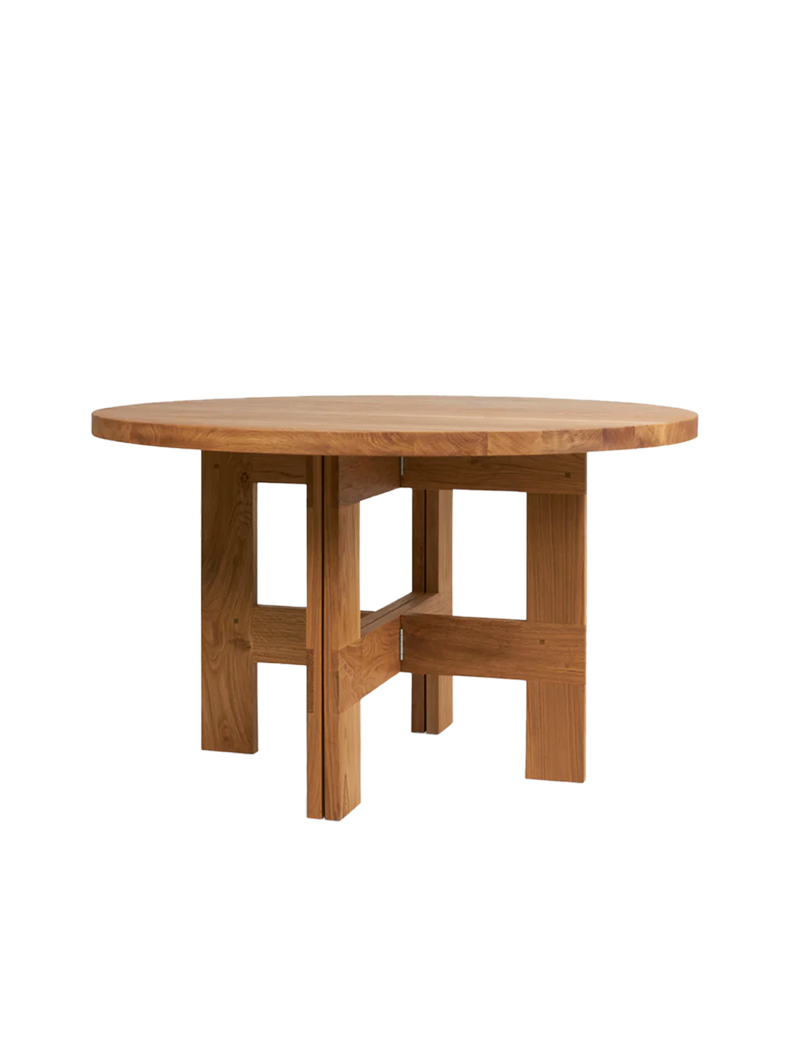 Farmhouse Trestle Table, Dia 120, Natural Oak – Wool