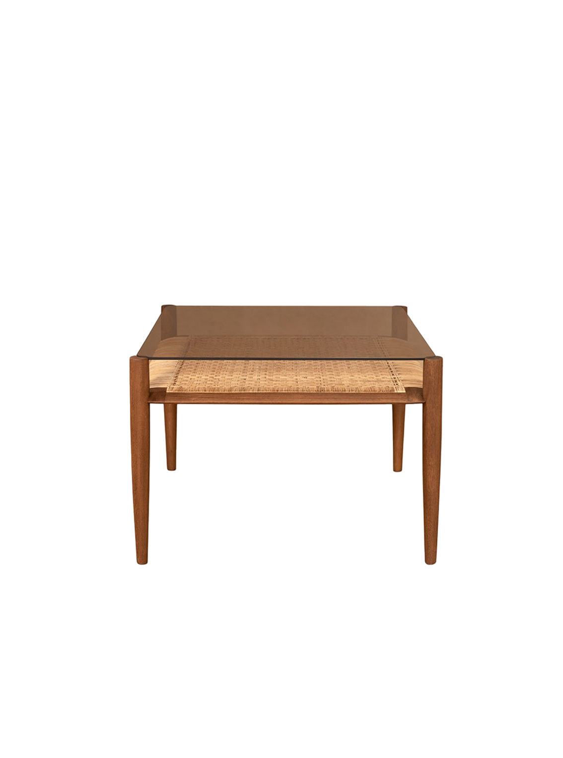 Tangāli Side Table, Natural Teak / Dark Stained Teak – Wool