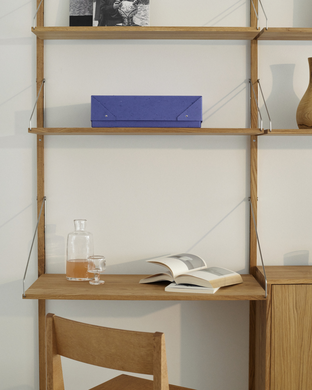 Shelf Library, Desk Section, H1852 x W80CM – Wool