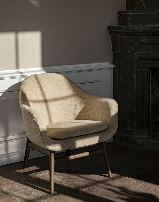Harbour Lounge Chair, Oak Base, Upholstered, Dark Stained Oak, 0311 ...