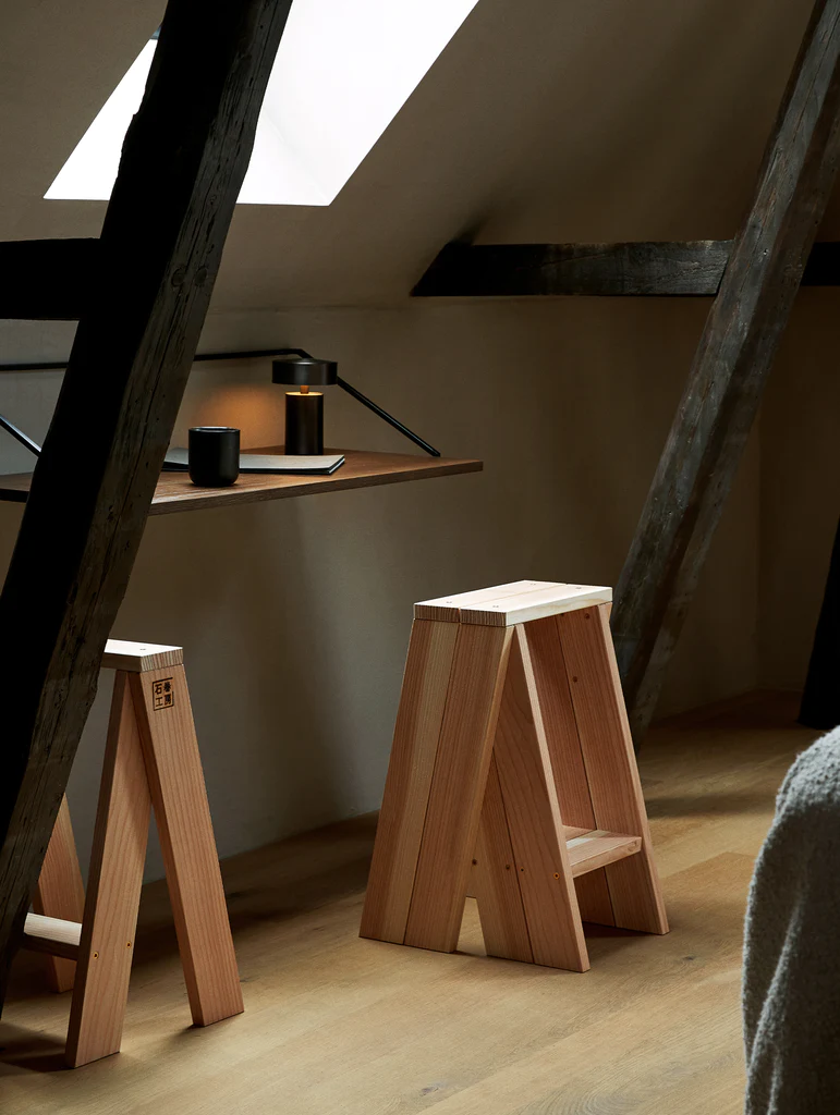 Rail Desk, Black Steel, Natural Oak – Wool