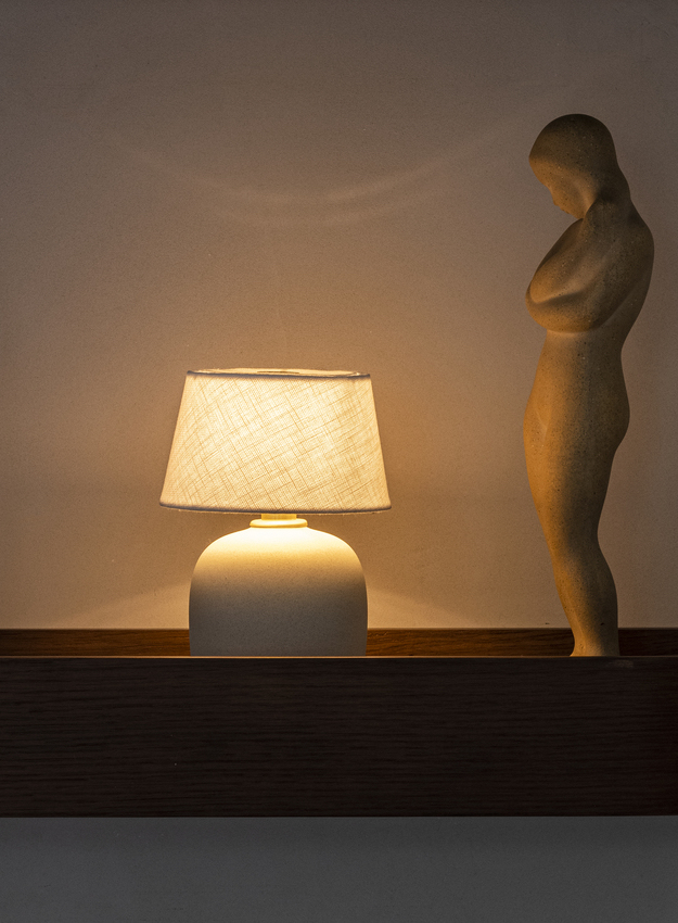 Torso Table Lamp, Portable, Dia 11.7, Sand – Wool