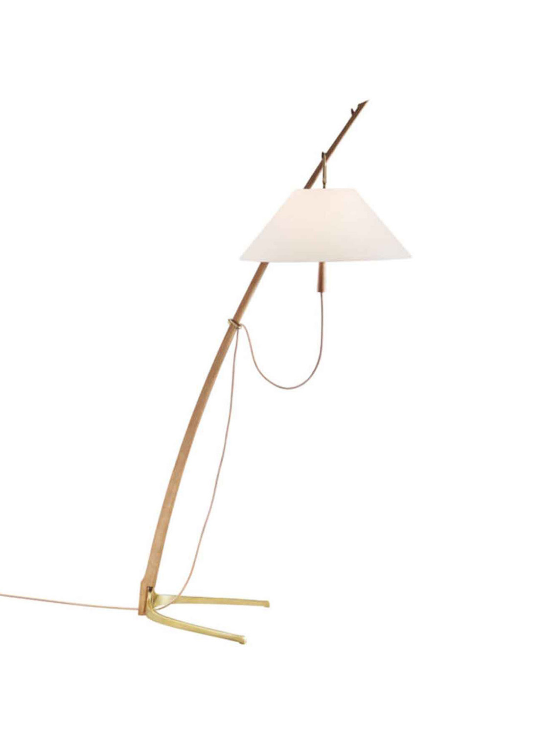 Dornstab Floor Lamp / Oak With Brass – Wool
