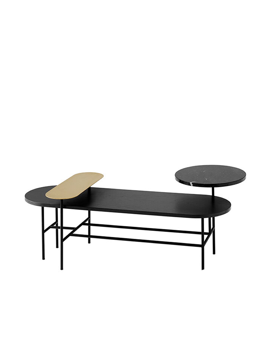 Palette Lounge Table JH7, Black Lacquered Ash – Wool