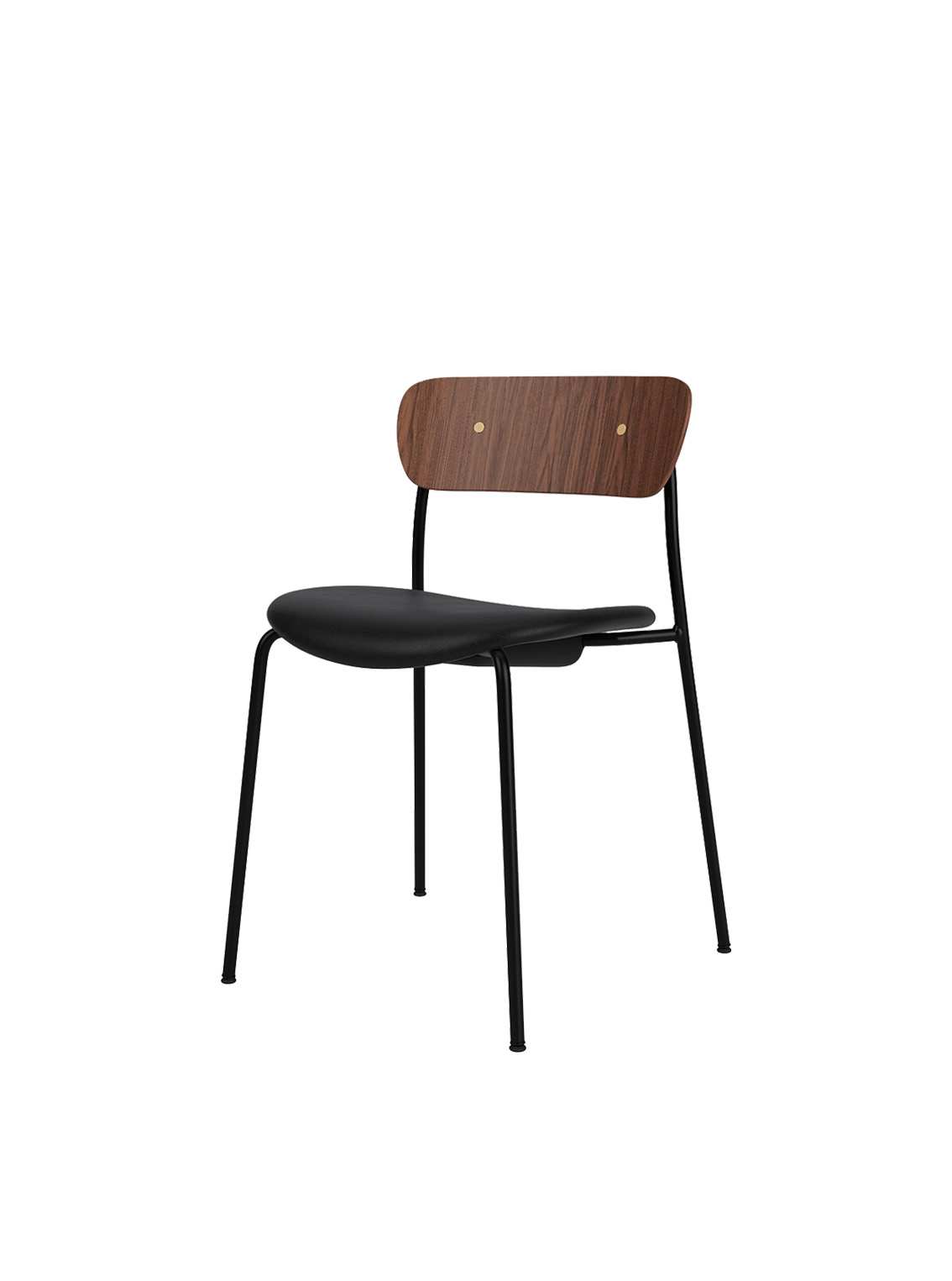 Pavilion Chair AV3, Noble Leather, Seat Upholstery, Black Base / Walnut ...