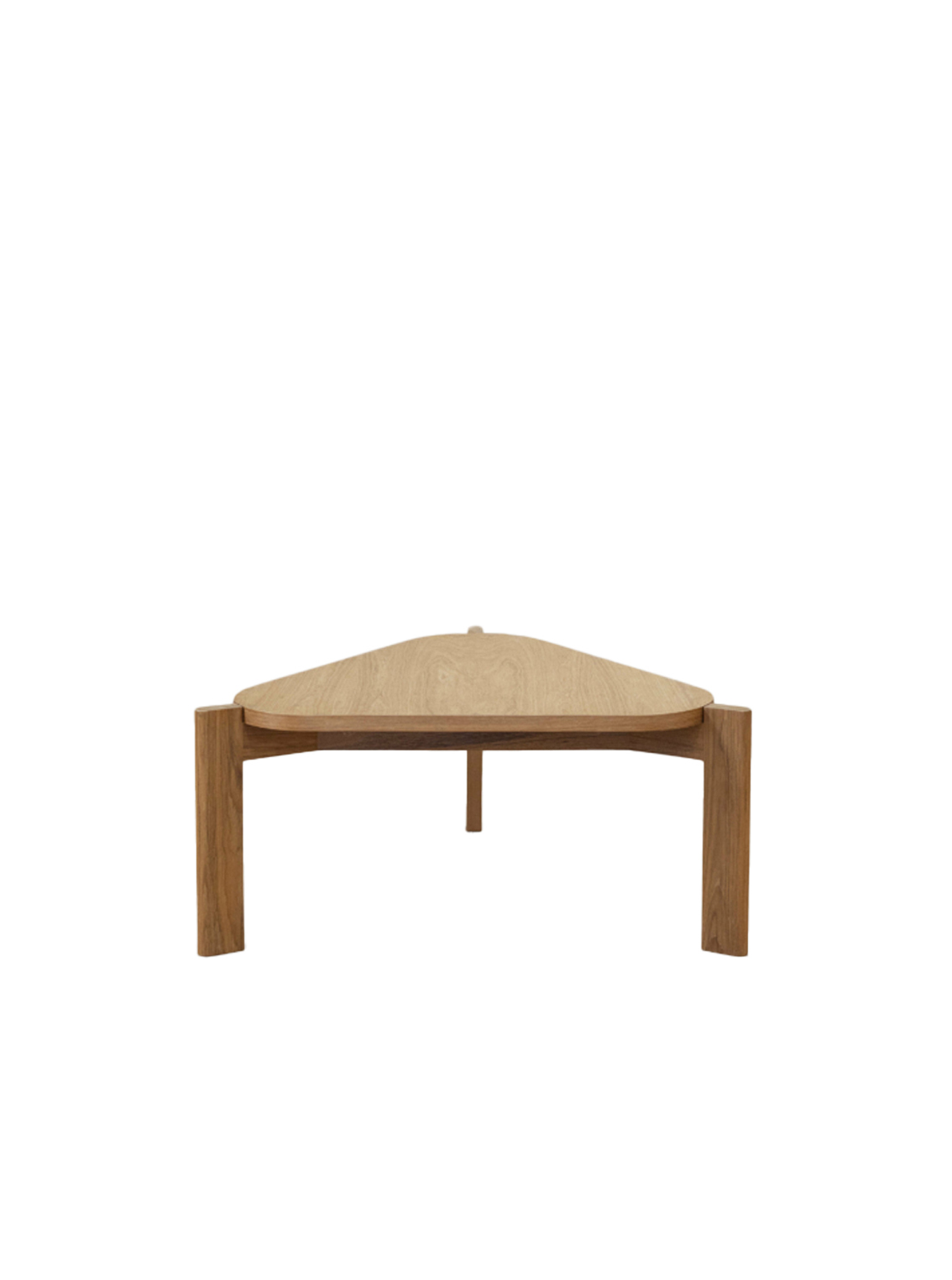 Coffee Table – Three Legged, Natural Teak / Dark Stained Teak – Wool