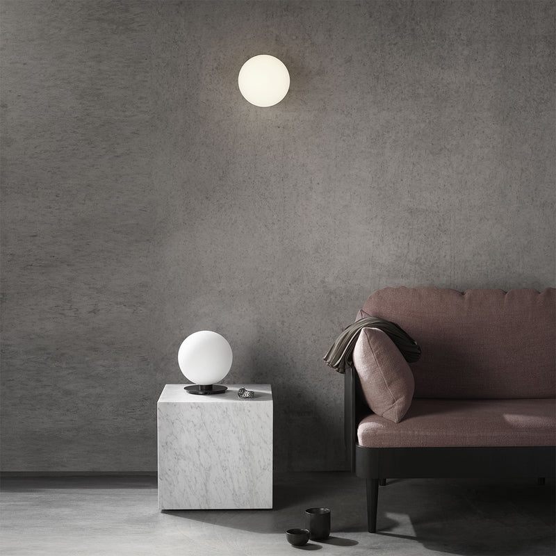 TR Bulb, Ceiling/Wall Lamp, Black with Matt Opal Bulb – Wool