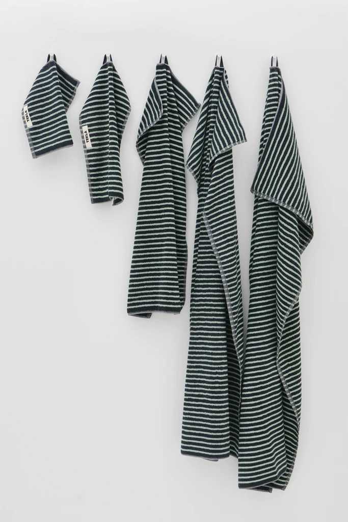 Washcloth – Striped, Racing Green – Wool