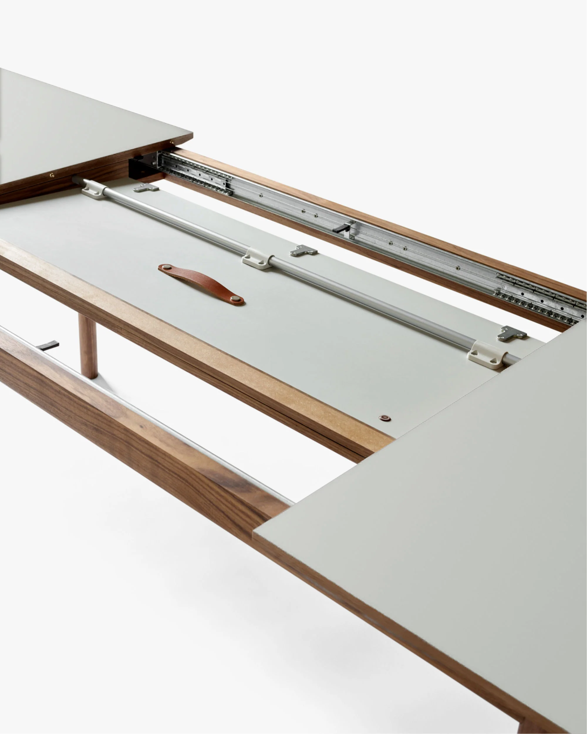 Patch Table HW1, Nano Laminate Fenix Grigio Londra 0718 / Smoked Oak / Brass fittings – Wool