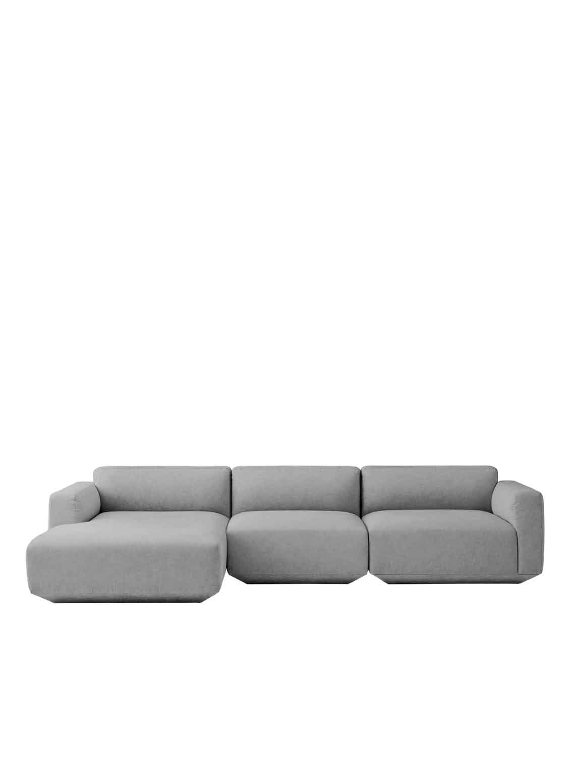 Develius Modular Sofa, 3 Seater, with Chaiselong, Linara Tweed – Wool