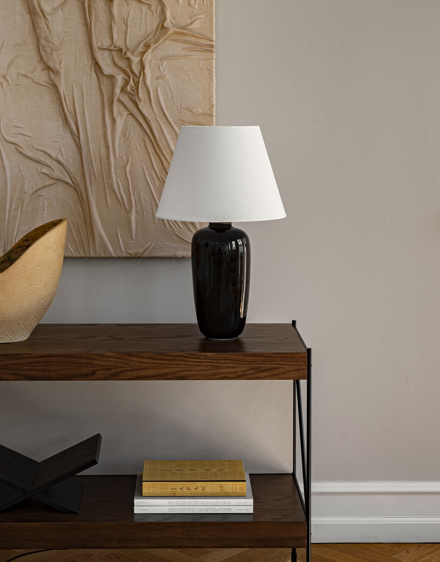 Zet Storage System, H70, Black Steel Base – Wool