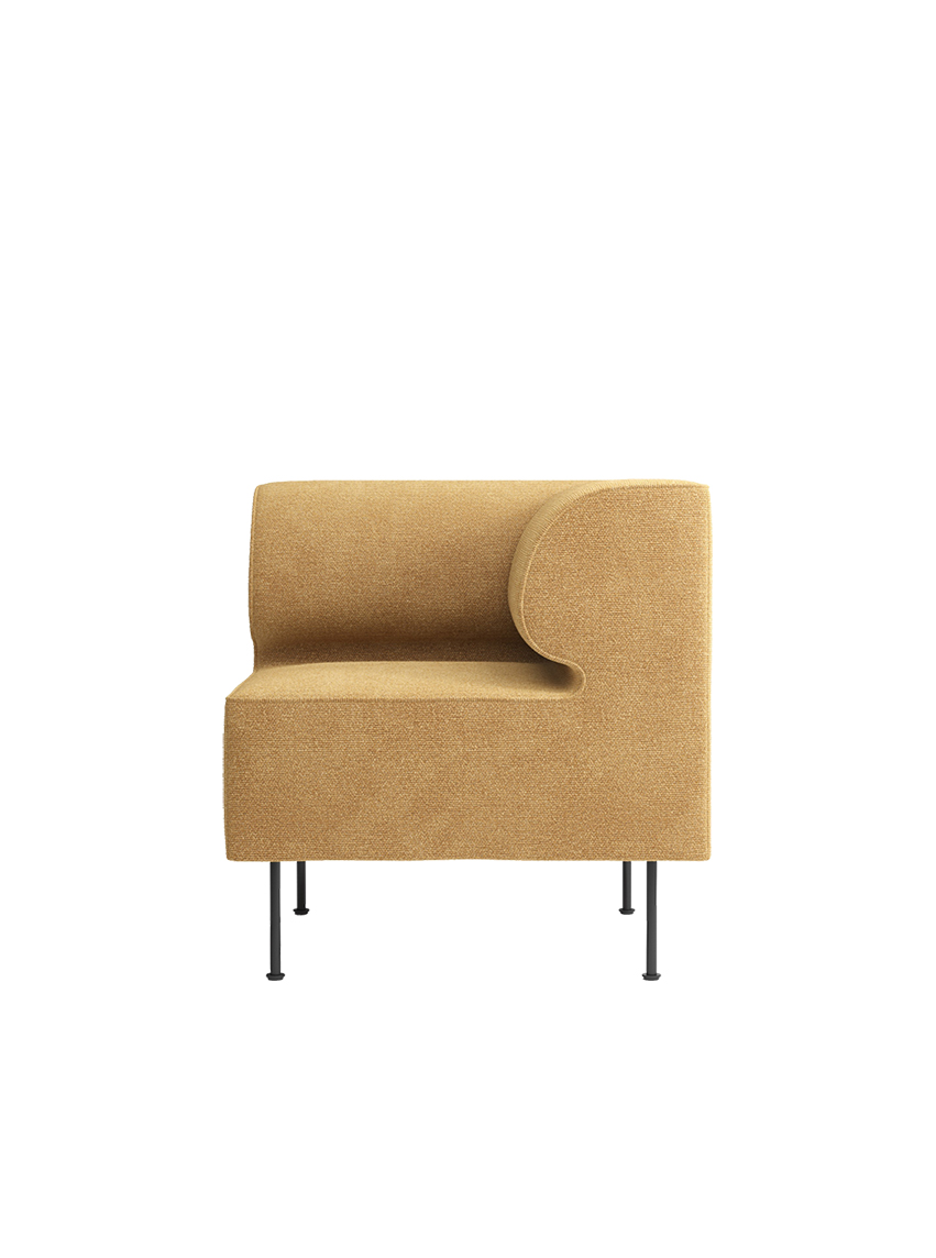 Eave Dining Right Corner, Black Steel Legs – Wool