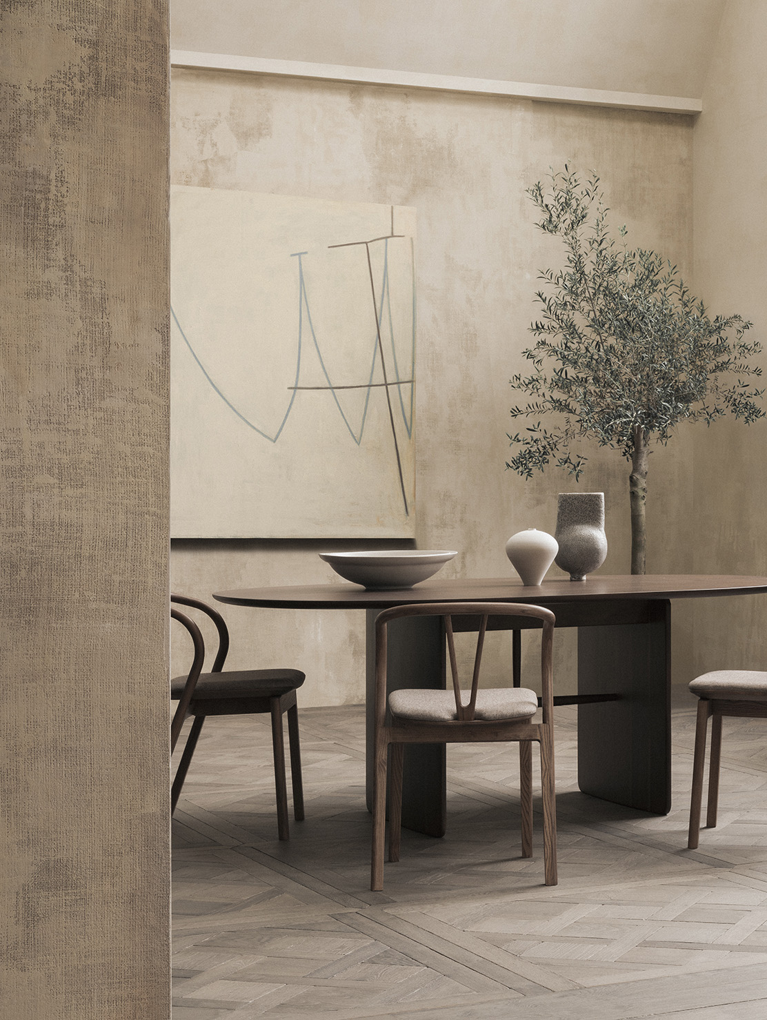 Pennon Small Table, Walnut – Wool