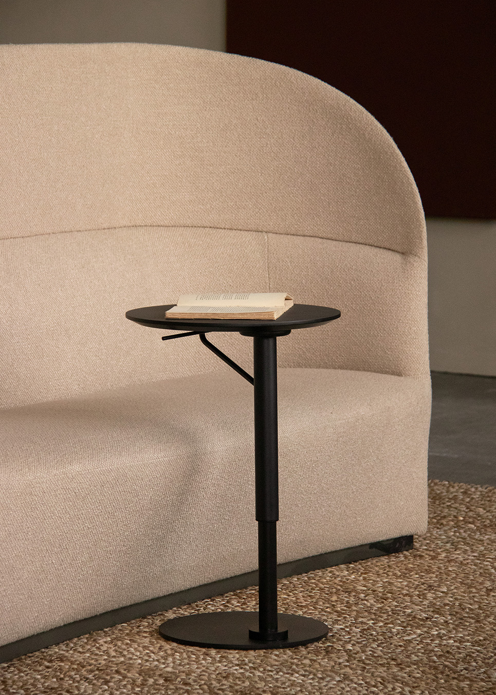 Branch Side Table, Black Base – Wool