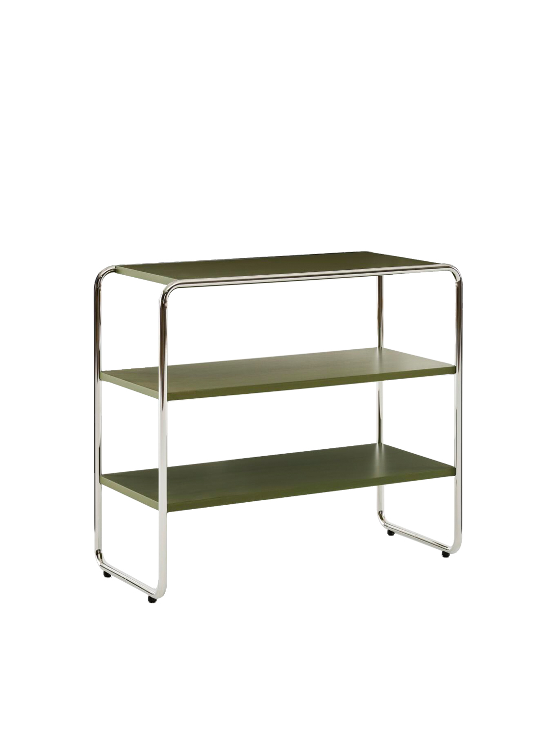B 22 A Shelf, Chrome-plated Frames, Beech Stained Tabletop – Wool