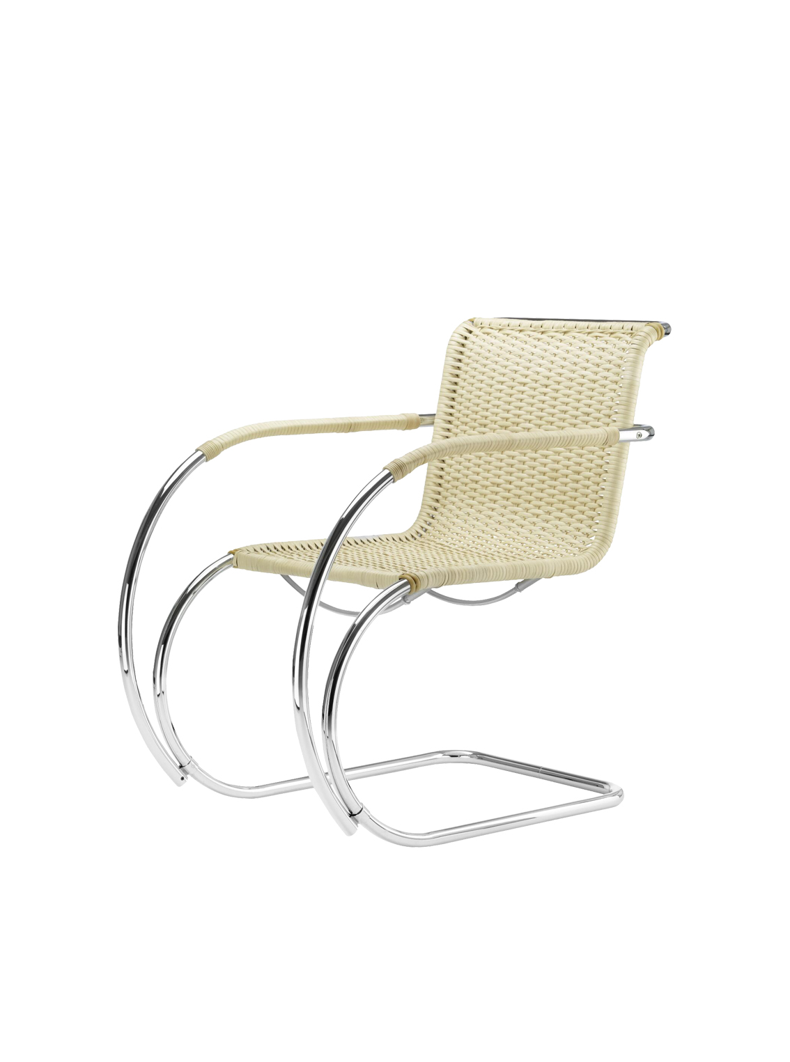 S533RF Cantilever Armchair, Chrome-plated Frames, Wickerwork Seat/Back ...