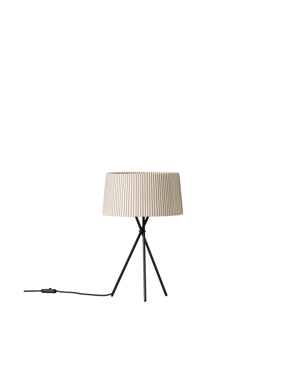 Tripode M3 Table Lamp, Black Metal Structure/Ribbon Lampshade – Wool