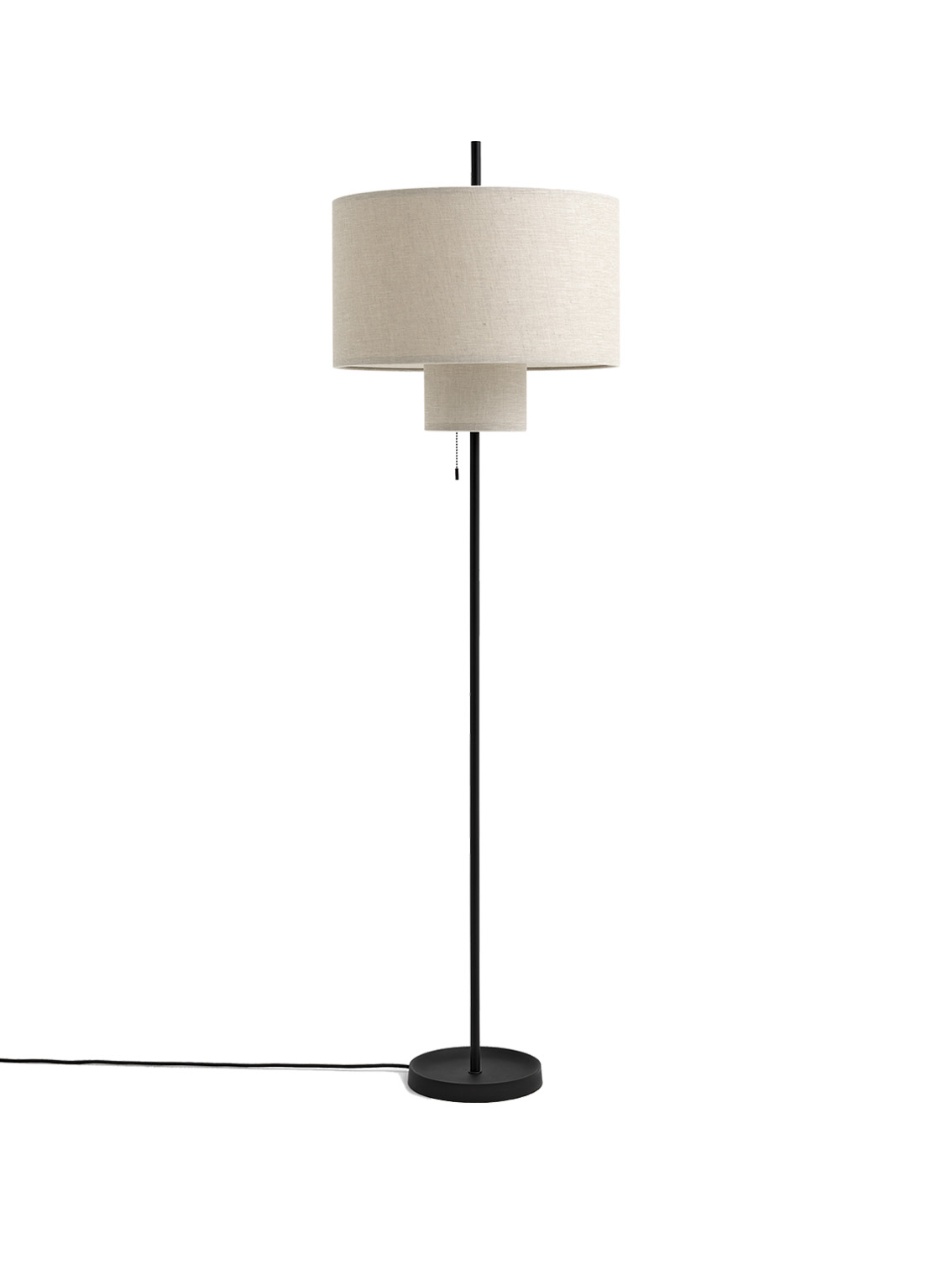 Margin Floor Lamp, Beige with Black Fitting – Wool