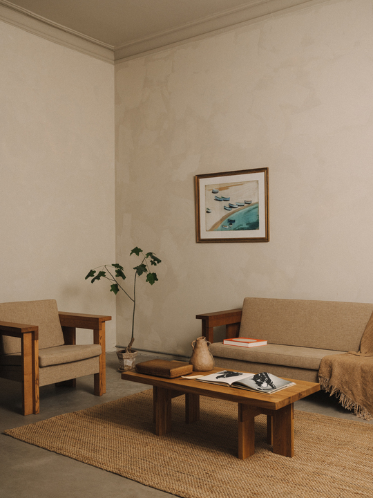 Farmhouse Coffee Table, Rectangle, Natural Oak – Wool