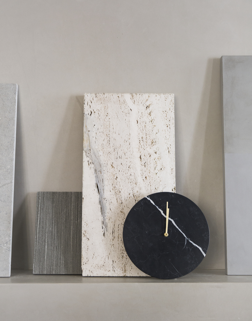 Norm Marble Wall Clock, Black – Wool