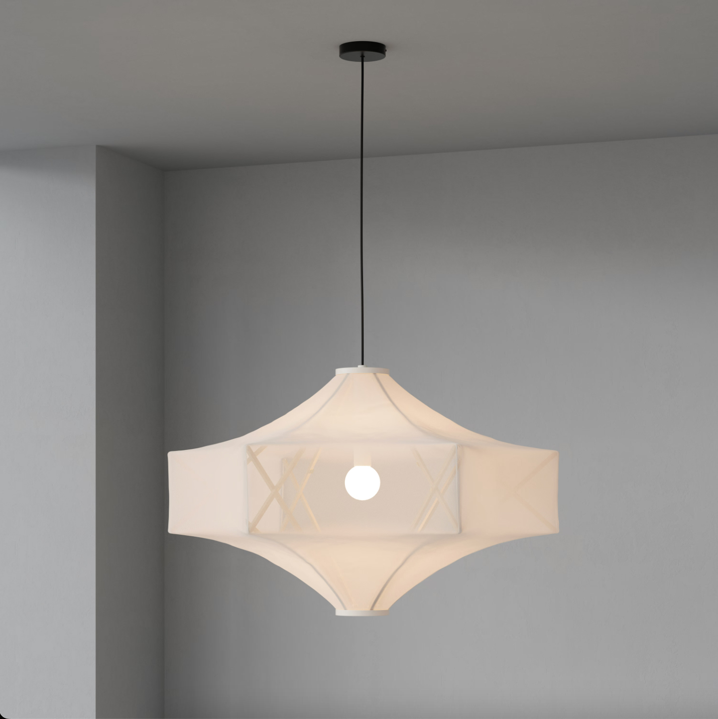 Sorpresa Pendant, Natural Oak Structure – Wool