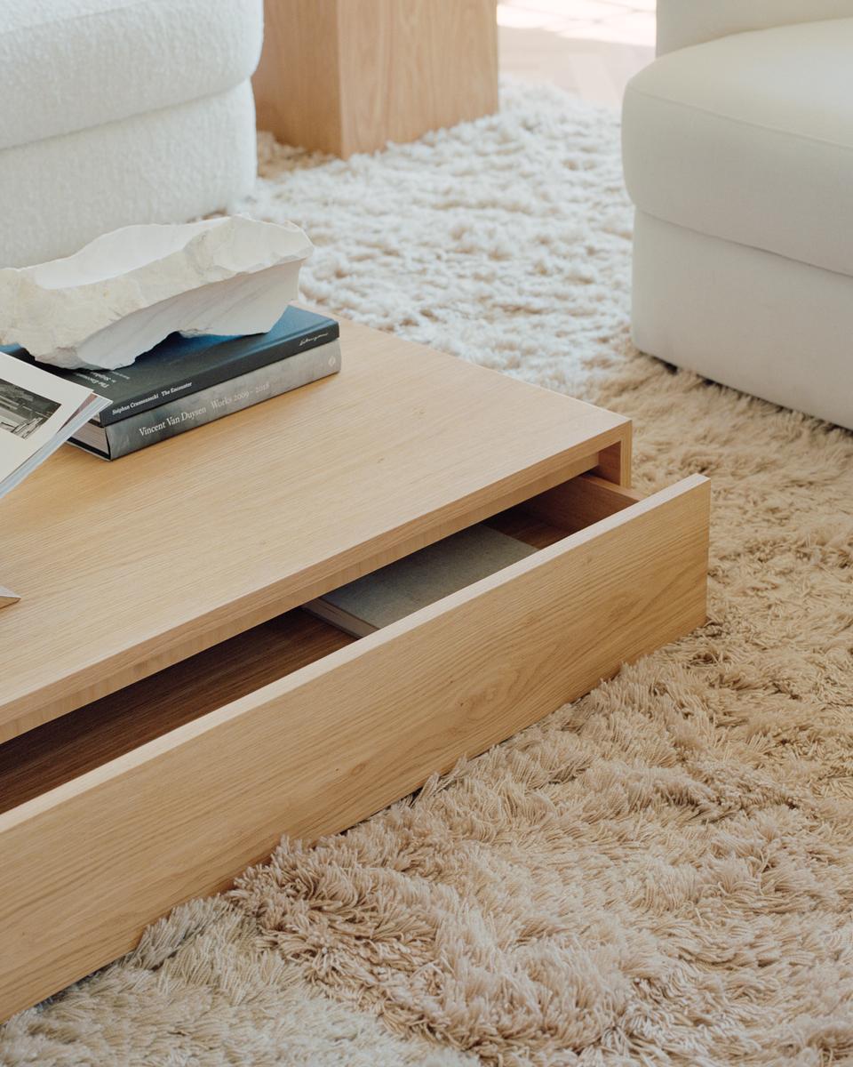 Mass Wide Coffee Table, Oak – Wool