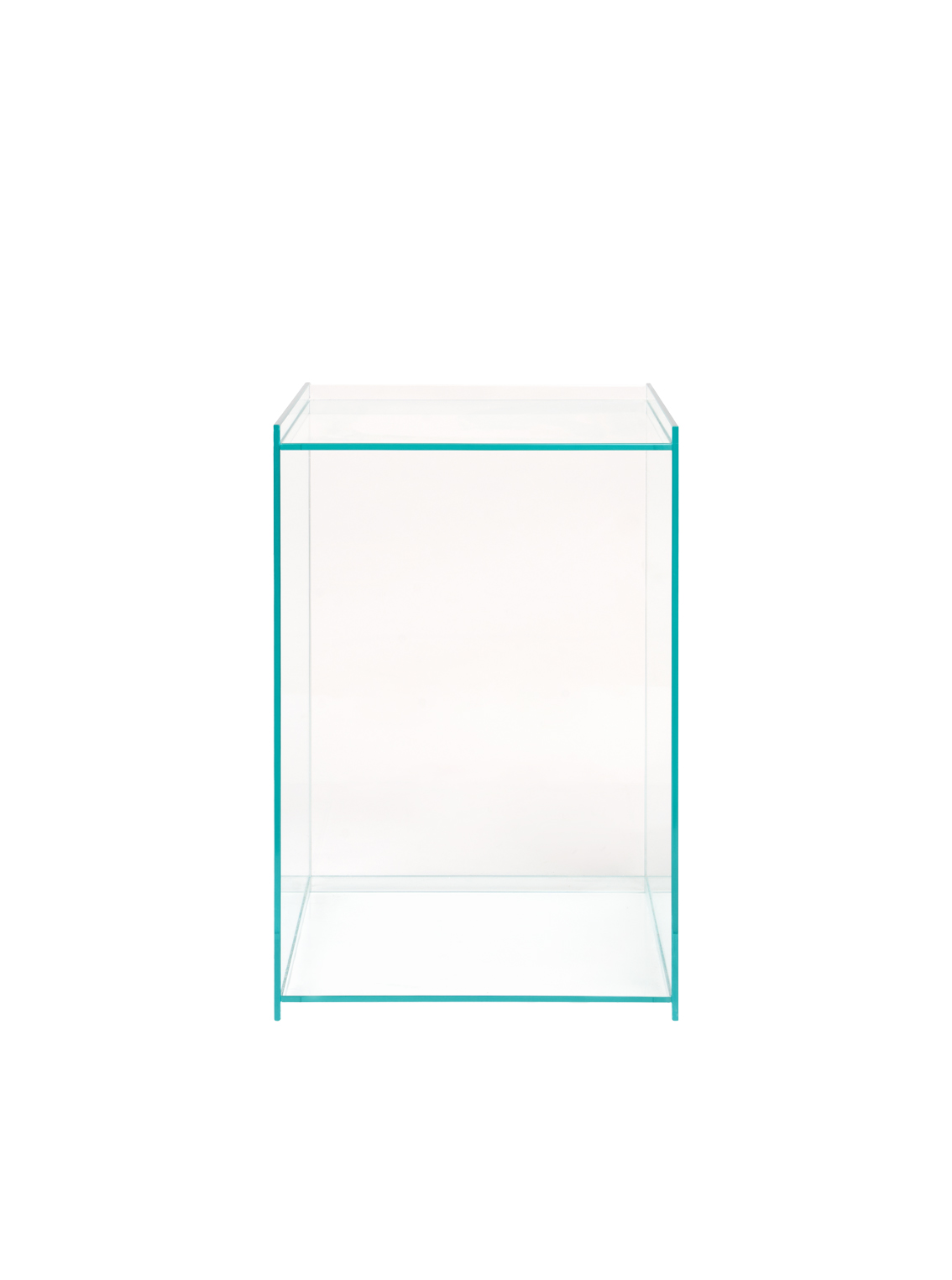 Rivet Box Table, Glass – Wool