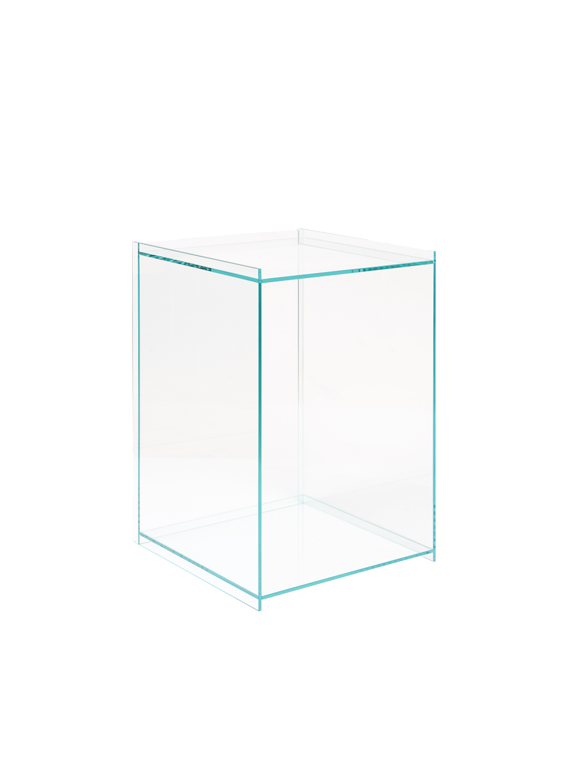 Rivet Box Table, Glass – Wool