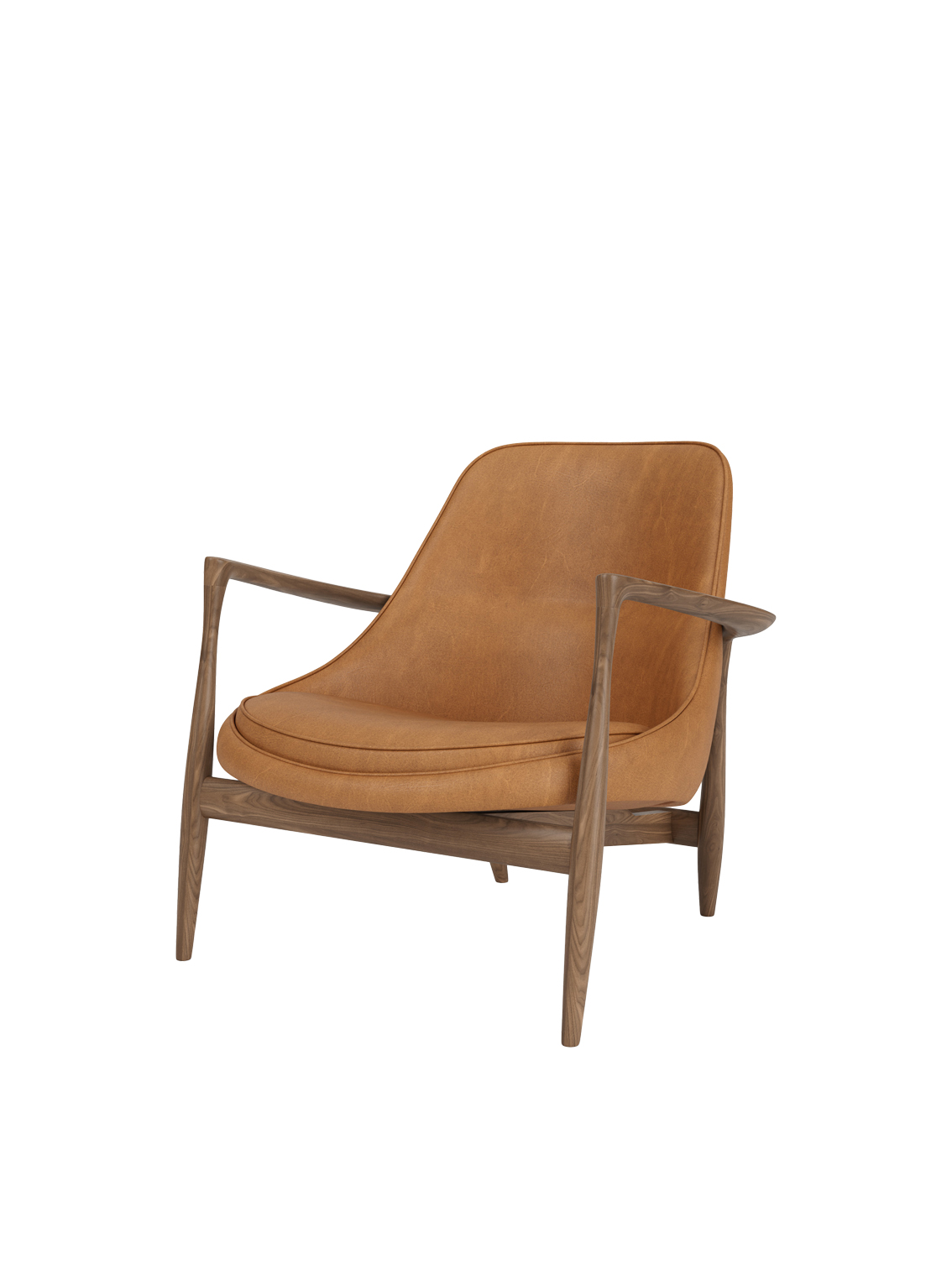 Elizabeth Lounge Chair, Walnut Base – Wool