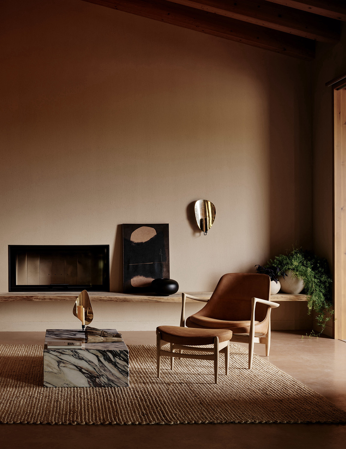 Elizabeth Lounge Chair, Natural Oak Base – Wool