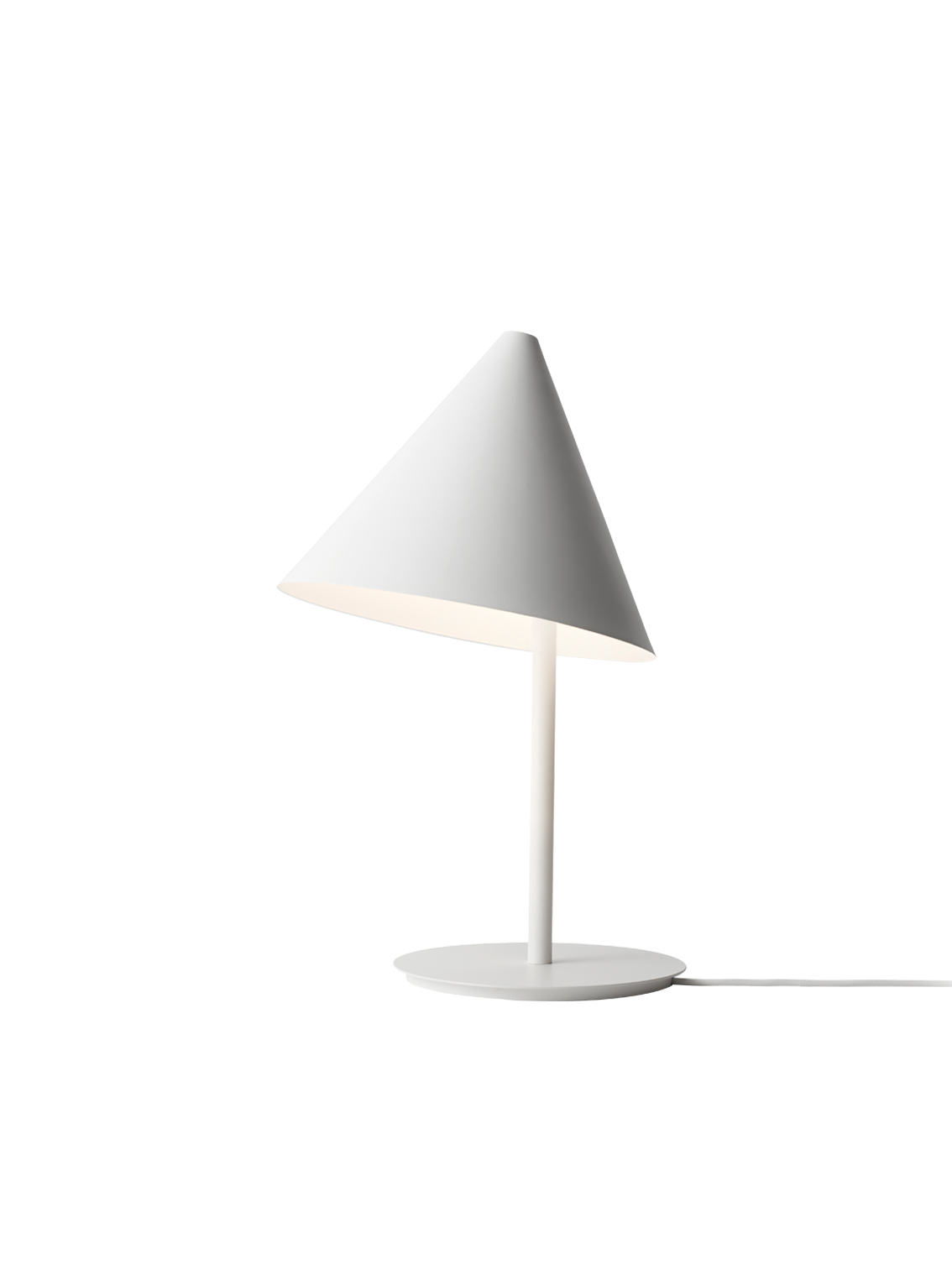 Conic Table Lamp, White – Wool