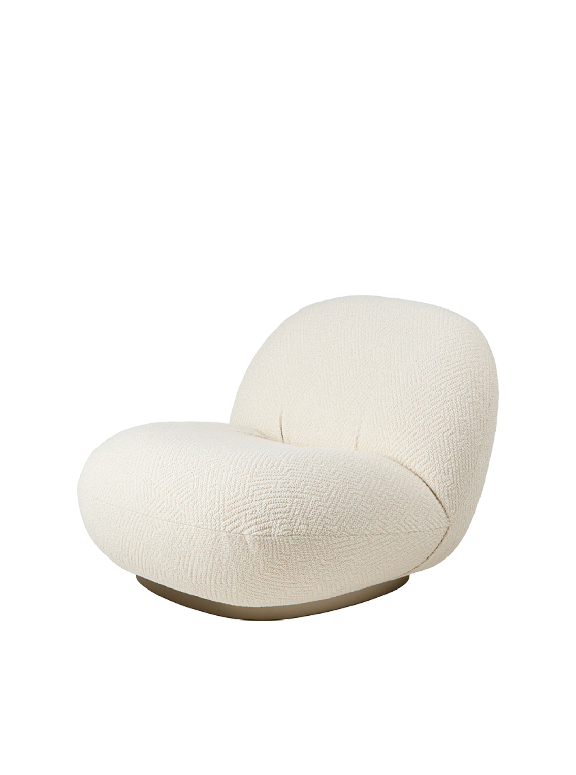 Pacha Lounge Chair, Pearl Gold Base, Dora Boucle 001 – Wool