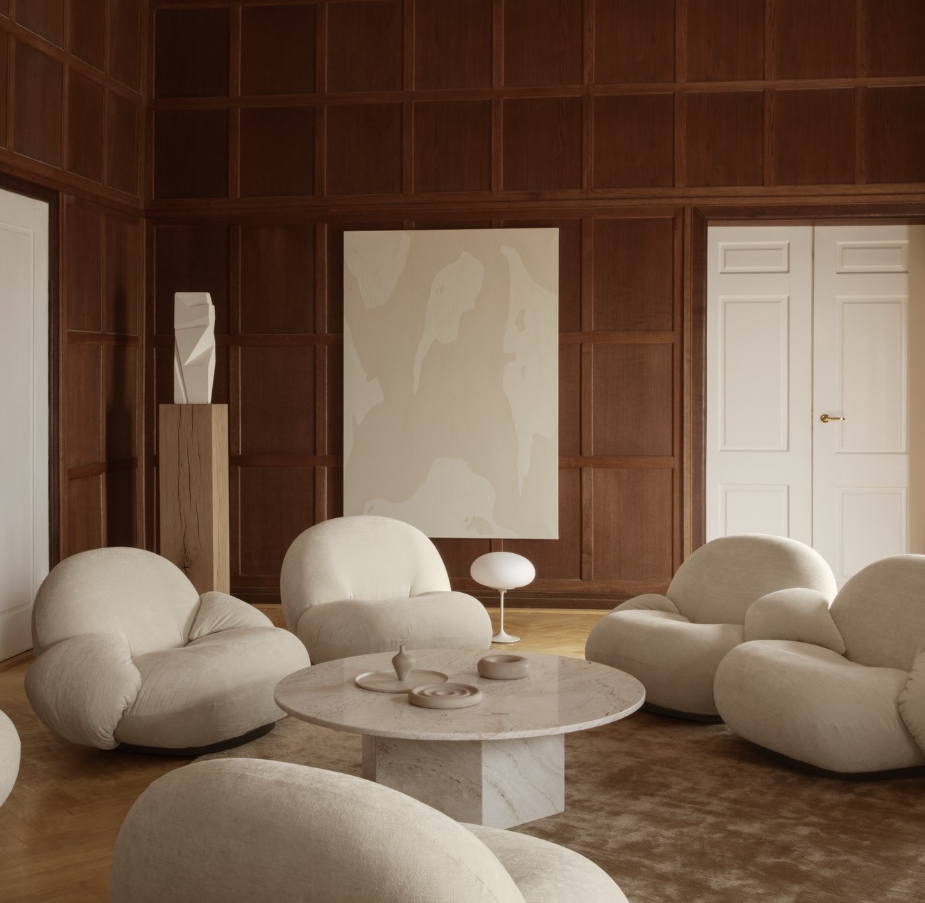 Epic Coffee Table, Ø110, Travertine – Wool