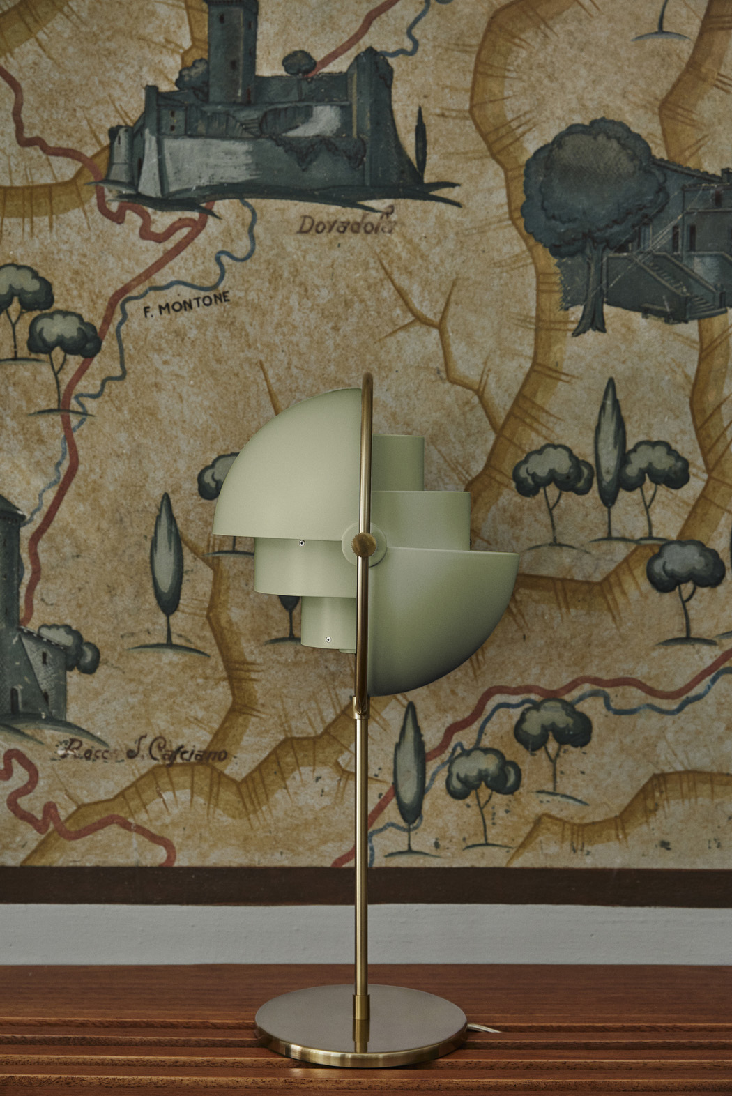 Multi-Lite Table Lamp, Brass Base – Wool