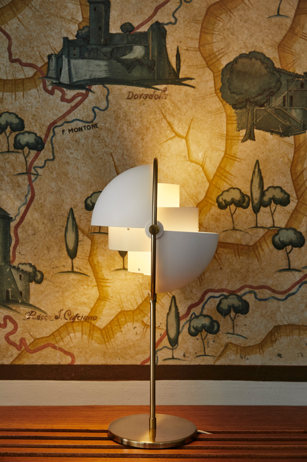 Multi-Lite Table Lamp, Brass Base – Wool