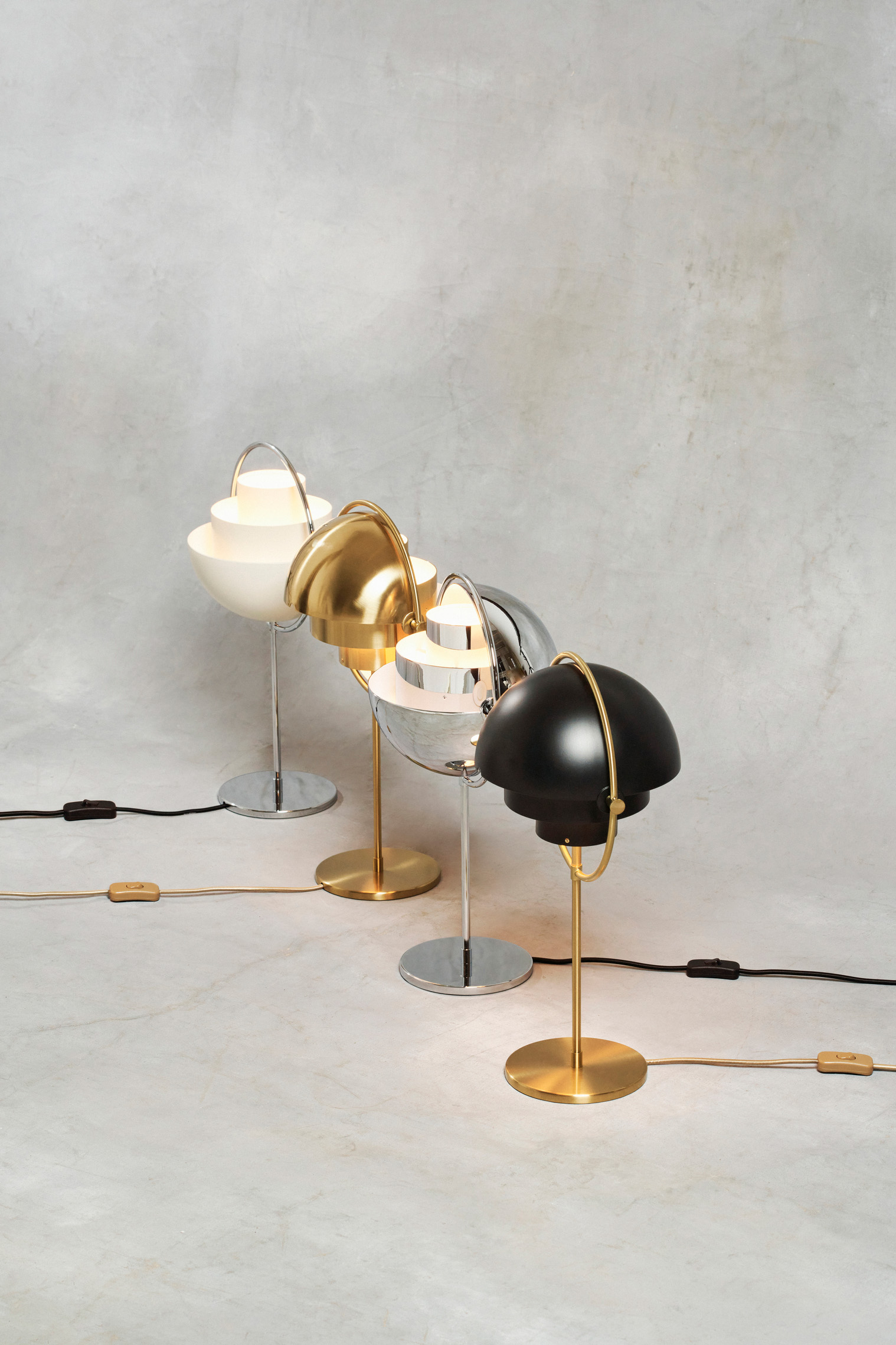 Multi-Lite Table Lamp, Brass Base – Wool