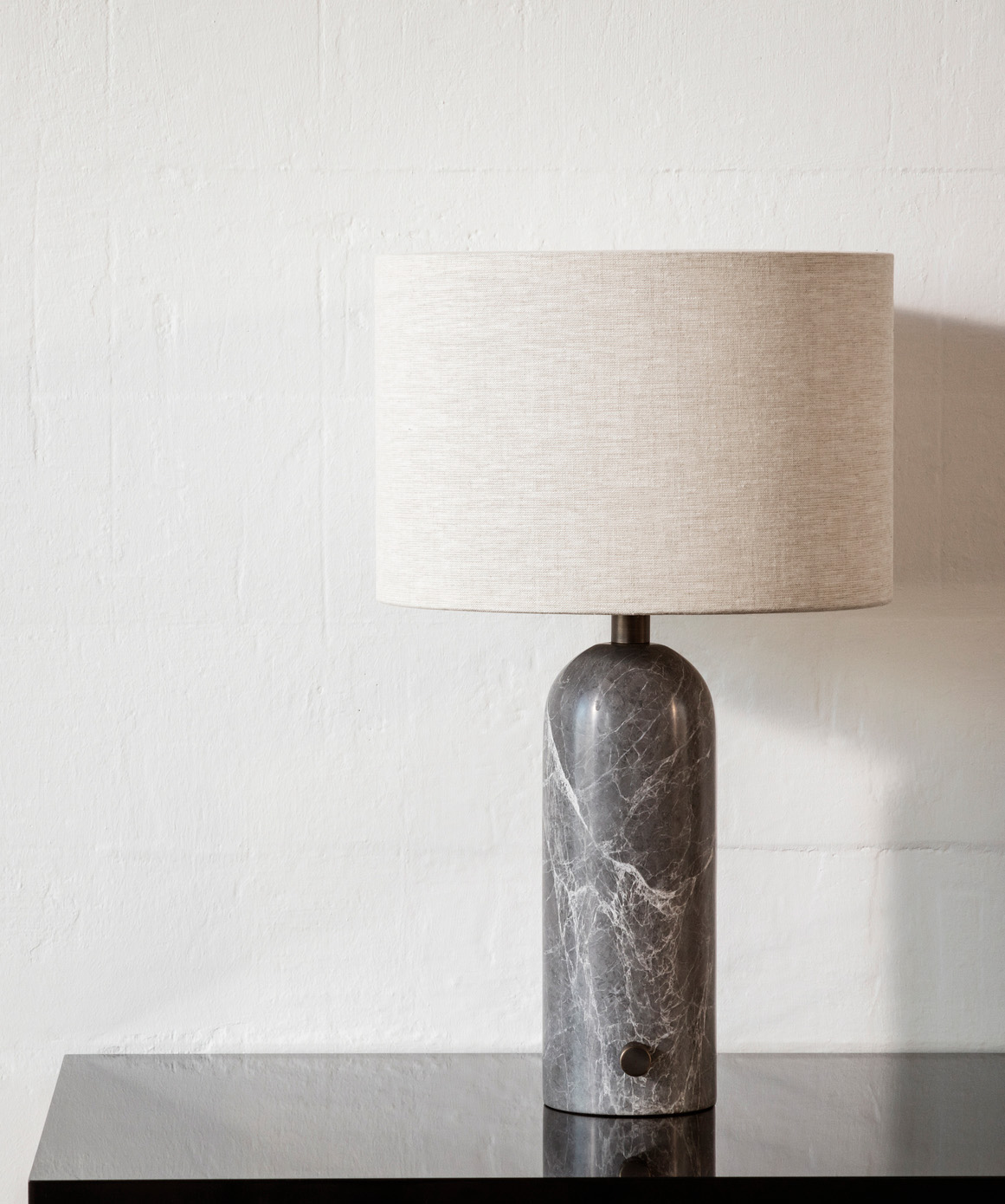 Gravity Table Lamp, Small, Grey Marble Base – Wool