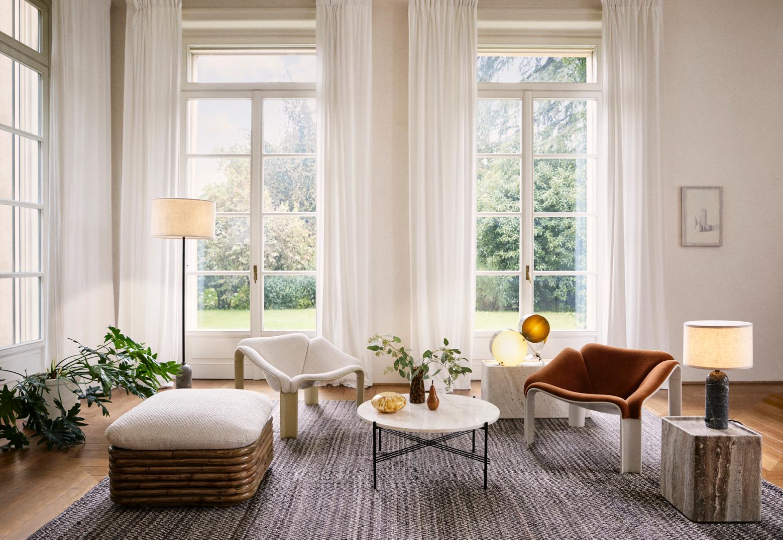 TS Coffee Table, Ø80, Black Base – Wool